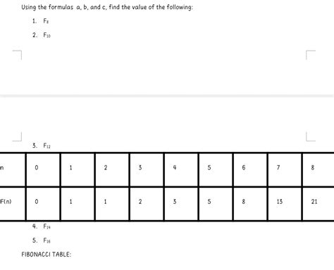 Using the formulas a b and c find the value | StudyX