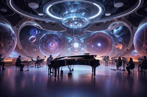 Premium Ai Image Futuristic Quantum Space Symphonic Lab
