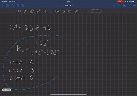 Solved Consider The Equilibrium Reaction 3a B 2c After