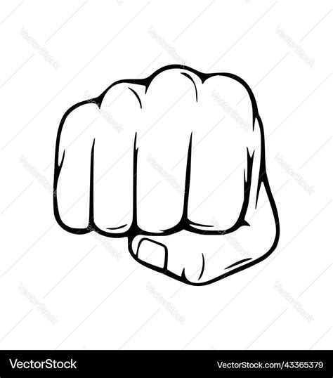 Fist Front View Royalty Free Vector Image Vectorstock