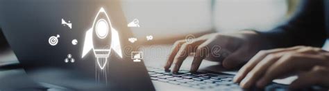 Business Growth And Startup Launch Concept Eide Stock Illustration