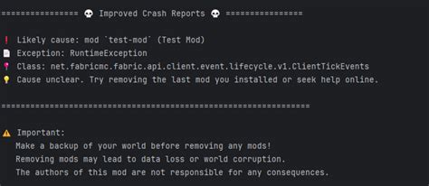 Improved Crash Reports Minecraft Mod