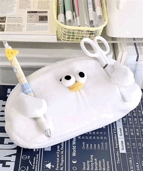 11할인 오동통 살 찐 갈매기 인형 필통 학생 펜케이스 귀여운 파우치 에이블리