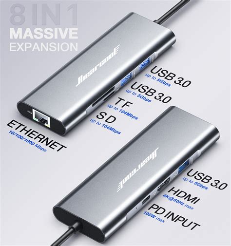 USB C Hub Hiearcool USB C K Hz HDMI Gbps Ethernet Adapter IN Multiport Type C Adapter