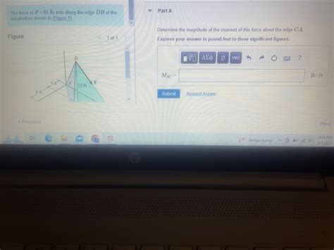 Answered The Force Of F 65 Lb Acts Along The… Bartleby