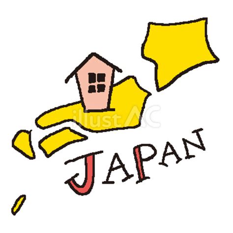 免费矢量 簡單的日本地圖和房子