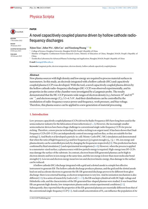 A Novel Capacitively Coupled Plasma Driven By Hollow Cathode Radio Frequency Discharges