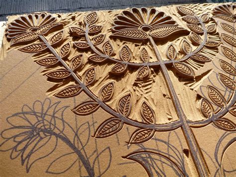 The Printing Press Lino Block In Process