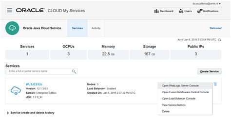 Getting Started With Java Cloud Service On The Oracle Public Cloud Weblogic As A Service
