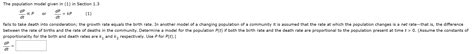 Solved Dt The Population Model Given In 1 In Section 13