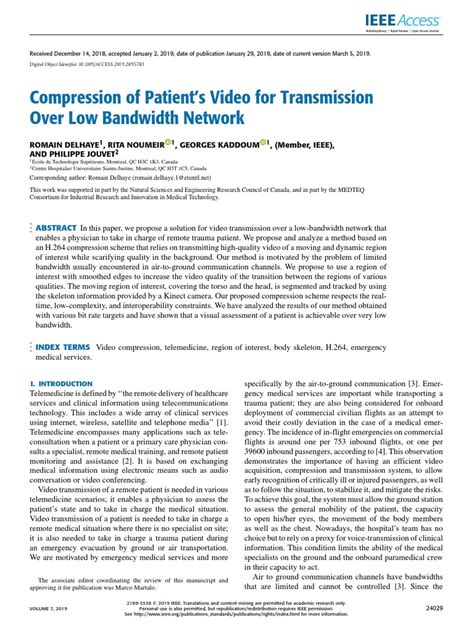 Compression Of Patients Video For Transmission Over Low Bandwidth