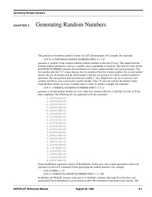 Fillable Online Generating Random Numbers Fax Email Print PdfFiller