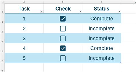how to use checkboxes in excel to track task progress