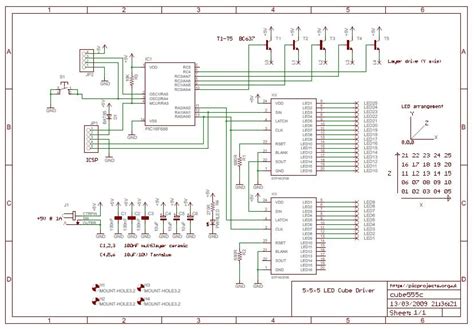 LED Matrix CUBE Controller Circuit X X Simple Schematic Diagram