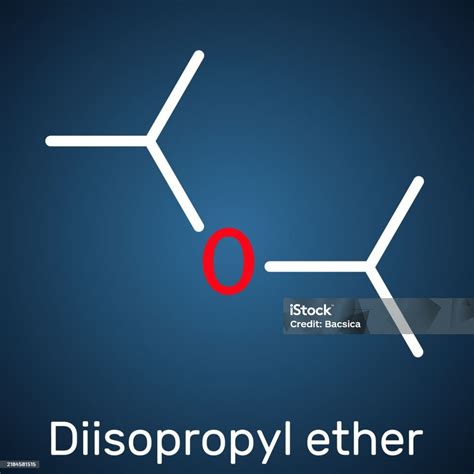 Diisopropyl Ether Molecule Structural Chemical Formula Dark Blue