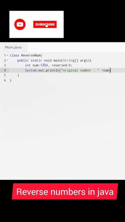 Reversing The Numbers In Java Shorts Java Javaprojects