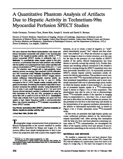 Pdf A Quantitative Phantom Analysis Of Artifacts Due To Hepatic
