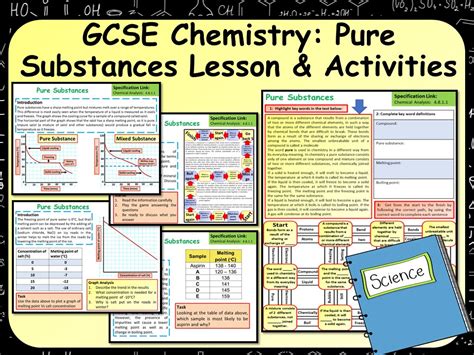 Ks4 Aqa Gcse Chemistry Science Pure Substances Lesson And Activities Teaching Resources
