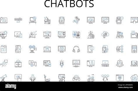 Chatbots Line Icons Collection House Apartment Condo Mansion