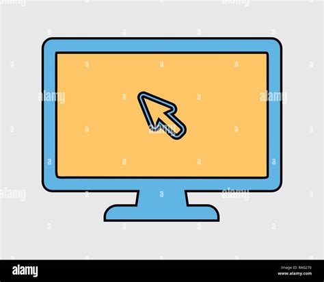 Colorful Mouse Cursor Icon On Computer Monitor Stock Vector Image Art Alamy