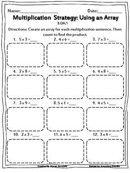Multiplication Using Arrays Worksheets Matemática Atividades de matemática Educação