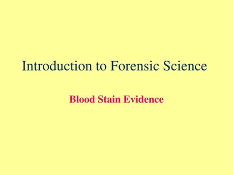 PPT Introduction To Forensic Science PowerPoint Presentation Free Download ID 1761989