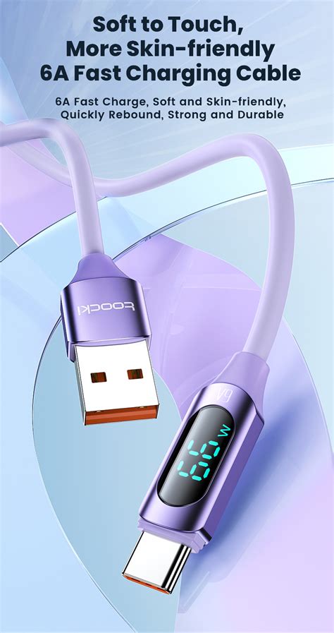 Toocki 66w 6a Usb Type C สายชาร์จเร็ว Usb20 สายดาต้า 100w Type C To