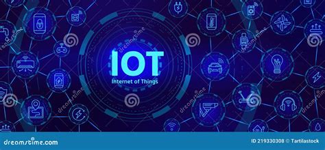 Iot Technology Digital Banner For Internet Of Things Or Smart Home