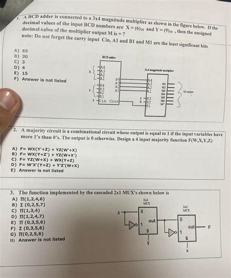 Solved A BCD Adder Is Connected To A Magnitude Chegg
