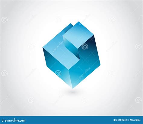 Abstract Logo Template Logic Puzzle Cube Stock Illustration