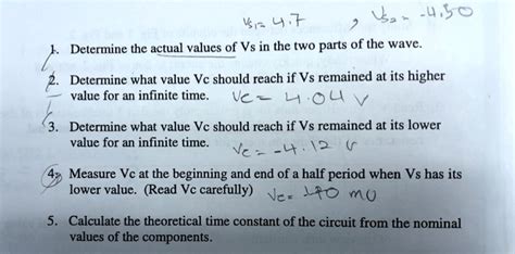 SOLVED Determine The Actual Values Of Vs In The Two Parts Of The Wave Determine What Value Vc