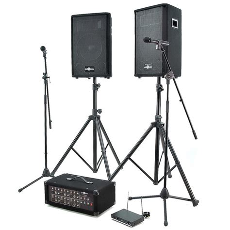 200w Pa System With Stands And Wireless Mics At Gear4music