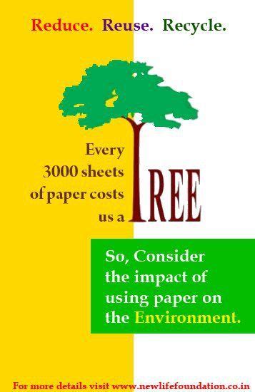 Reduce Reuse Recycle Save A Tree Buy Recycled Paper