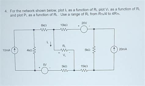 Solved 4 For The Network Shown Below Plot L└ As A Function