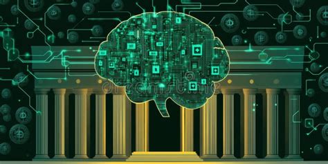 Digital Representation Of A Brain With Circuit Patterns Over Ancient