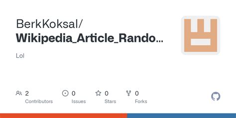 GitHub BerkKoksal Wikipedia Article Randomizer Lol