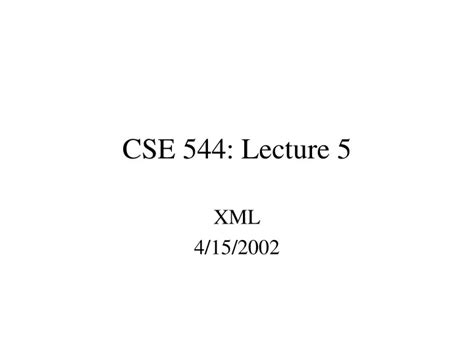 ppt cse 544 lecture 5 powerpoint presentation free download id