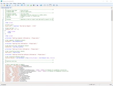 Mike Wilcock Example Code Powershell Scripts