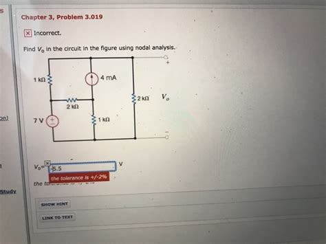 Solved Chapter 3 Problem 3 019 Incorrect Find Vo In The Chegg Com