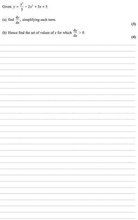 As Level Maths Test Differentiation Edexcel