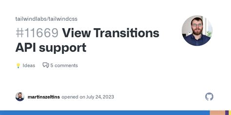 view transitions api support · tailwindlabs tailwindcss · discussion