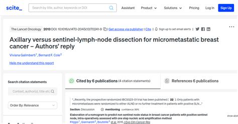 [citation Report] Axillary Versus Sentinel Lymph Node Dissection For Micrometastatic Breast