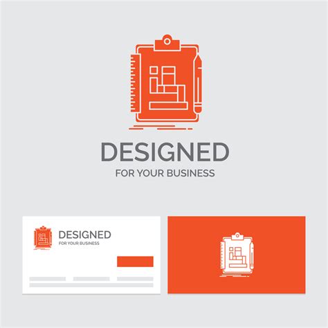 Business Logo Template For Algorithm Process Scheme Work Workflow Orange Visiting Cards