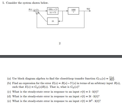 solved consider the system shown below a use block
