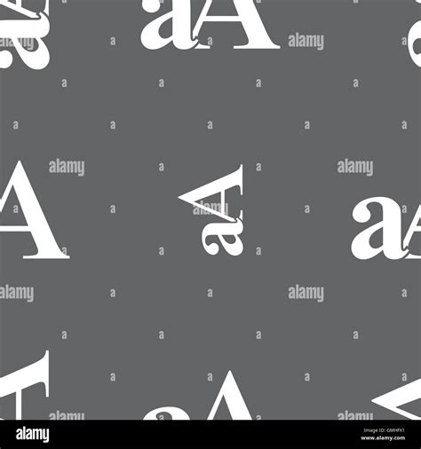 Enlarge Font Aa Icon Sign Seamless Pattern On A Gray Background