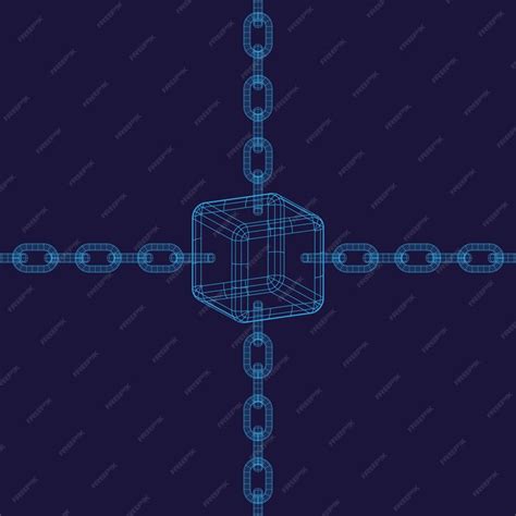 Premium Vector Blockchain Outline Background