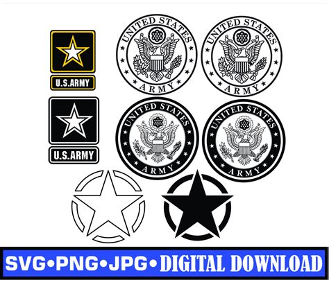 Us Army Logo And Crest X 8 Graphics Sharpest Stars Letters Etsy