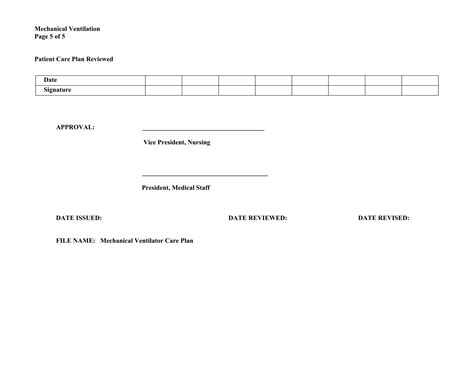 Ventilator Care Plan Pdf