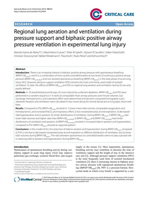 Regional Lung Aeration And Ventilation During Pressure Support And