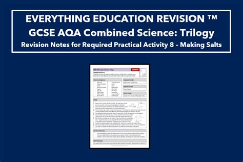 Gcse Aqa Combined Science Trilogy Revision Notes For Required Practical 8 Making Salts